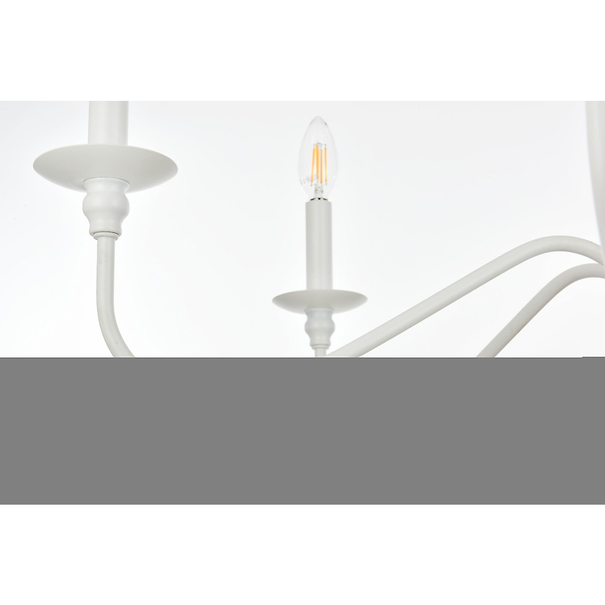 Elegant Lighting Rohan Collection 6 Light Chandelier in Matte Black Finish - 36" D x 19" H