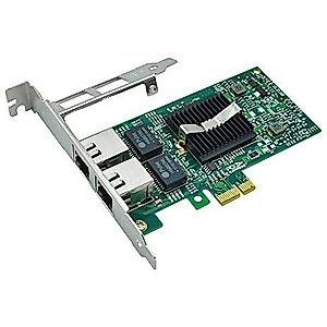 Padarsey 1.25G Gigabit Ethernet Converged Network Adapter (NIC) Dual RJ45 Copper Ports PCI Express 2.0 X1 Compatible for Intel 82576 Chip