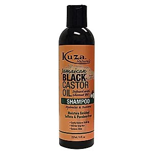 Kuza Jamaican Black Castor Oil Shampoo (8 Oz) – Damaged & Dry Hair Treatment Shampoo for Men & Women