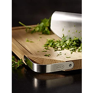 Rosle 15033 Cutting Board with Stainless Steel Handle, Wood, Natural, 48 x 32 x 3 cm
