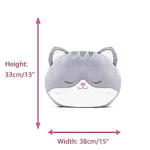 Lazada Kids Pillow Cat Plush Pillows Toy Soft Gift Baby Girl Gifts Gray 15 Inches