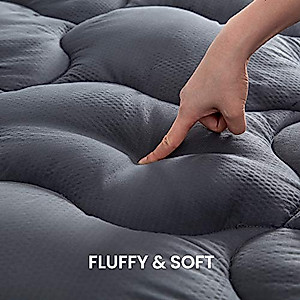SLEEP ZONE Full Size Mattress Topper Cooling Mattress Pad Cover Fluffy Down Alternative Bed Topper 8-21 Inch Deep Pocket, Full