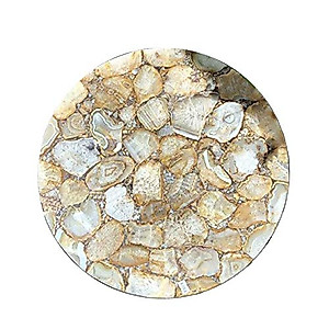 15" Agate Table Tops ALL COLOURS, Natural Agate Table, Agate Side Table, Agate Coasters, Agate Patio Table, Modern Home Decor Furniture Agate Gift (LIGHT BROWN, AGATE)