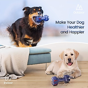 RongHousing Dumbbell Dogs Toys for Aggressive Chewers: Puppy Chew Toys with Bacon Milk Flavored - Interactive Dog Toys for Medium Large Breed.(XLarge, Black)