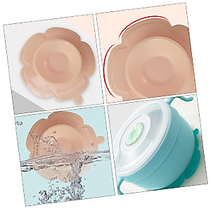 Hohopeti 6pcs Self Bathroom Cutlery Plate Hangers Cups Without Pads Kitchen Gift Plastic Double-Sided Portable Window Mat Baby for Kids Suction Suckers Shower Decoration Tableware