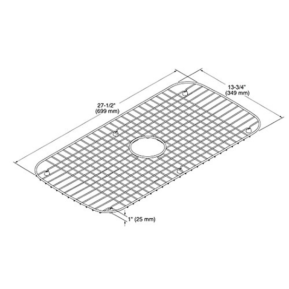 KOHLER K-3133-ST Undertone Verse Sink Rack, 27-1/2 in x 13-3/4 in, Stainless Steel