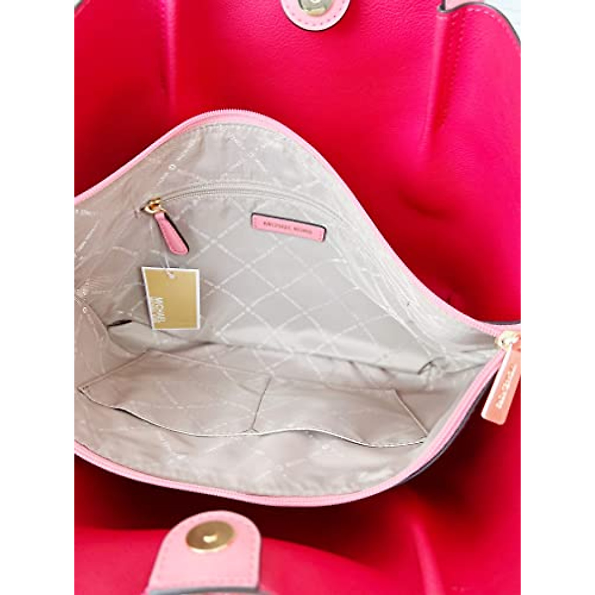 Michael Kors Emilia Large Triple Compartment Tote Grapefruit Pebbled Leather