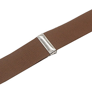 Doloise Adjustable Elastic X Back Style Suspenders for Men's and Women's With Strong Metal Clips (Coffe)