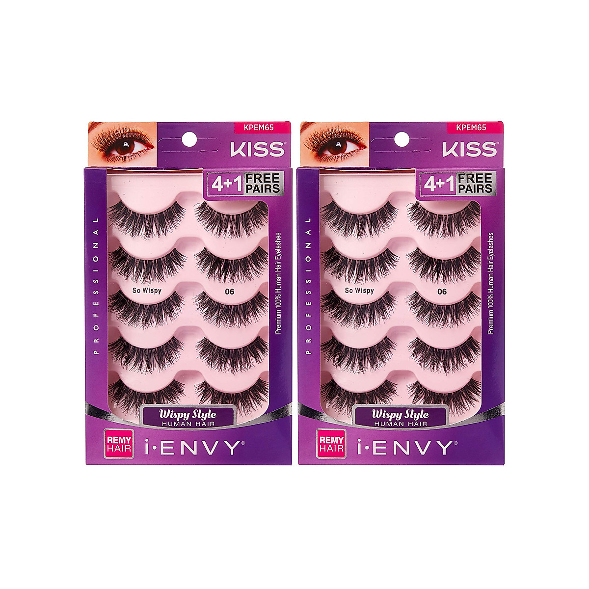 iENVY by KISS So Wispy Eyelashes 5 Pair Multi Pack (KPEM65) (2 PACK) Natural Wispy Style Made with Natural Hair…