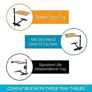 Stander Tray Table Accessory Bundle, Cup Holder, Utensil Compartment, and Base Tube Organizer for Stander and Able Life Tray Tables