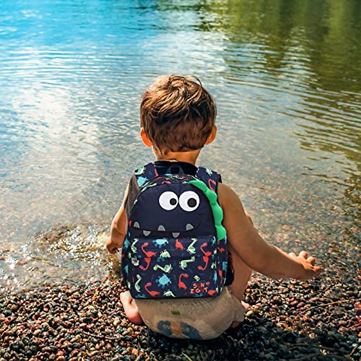 SUN EIGHT Toddler Backpack, Cute Dinosaur Backpack, Kids Backpack Small Cartoon School Bookbags Travel Bags for Baby Girl Boy For 1-5 Years old