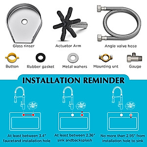 Glass Rinser for Kitchen Sink, Cup Washer for Sink, Bottle Washer, 304 Stainless Steel Cup Rinser for Sink, Glass Washer for Kitchen Sink, Glass Cleaner for Sink - Brush Nickel by Washsh…
