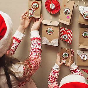 1.5" Merry Christmas Stickers Labels Roll 6 Designs Buffalo Plaid Sticker Labels Christmas Greeting Tree Gnome Xmas Decorative Envelope Seals Label Stickers for Cards Boxes,500 Labels Per Roll