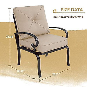 Oakmont 2 Piece Outdoor Furniture Patio Bistro Chairs Metal Dining Furniture Set, All-Weather Garden Seating Chair (Brown)