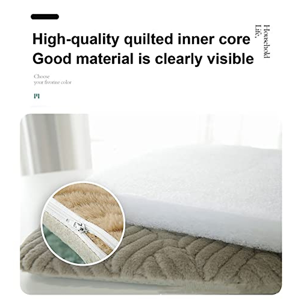 Plush Chair Pad,Kitchen Dining Chair Cushion Simple Seat Cushion with Washable Cover and Non Slip Ties,Soild Color Seat Pad for Living Room Office Balcony(40x43cm(16x17inch), Green a)