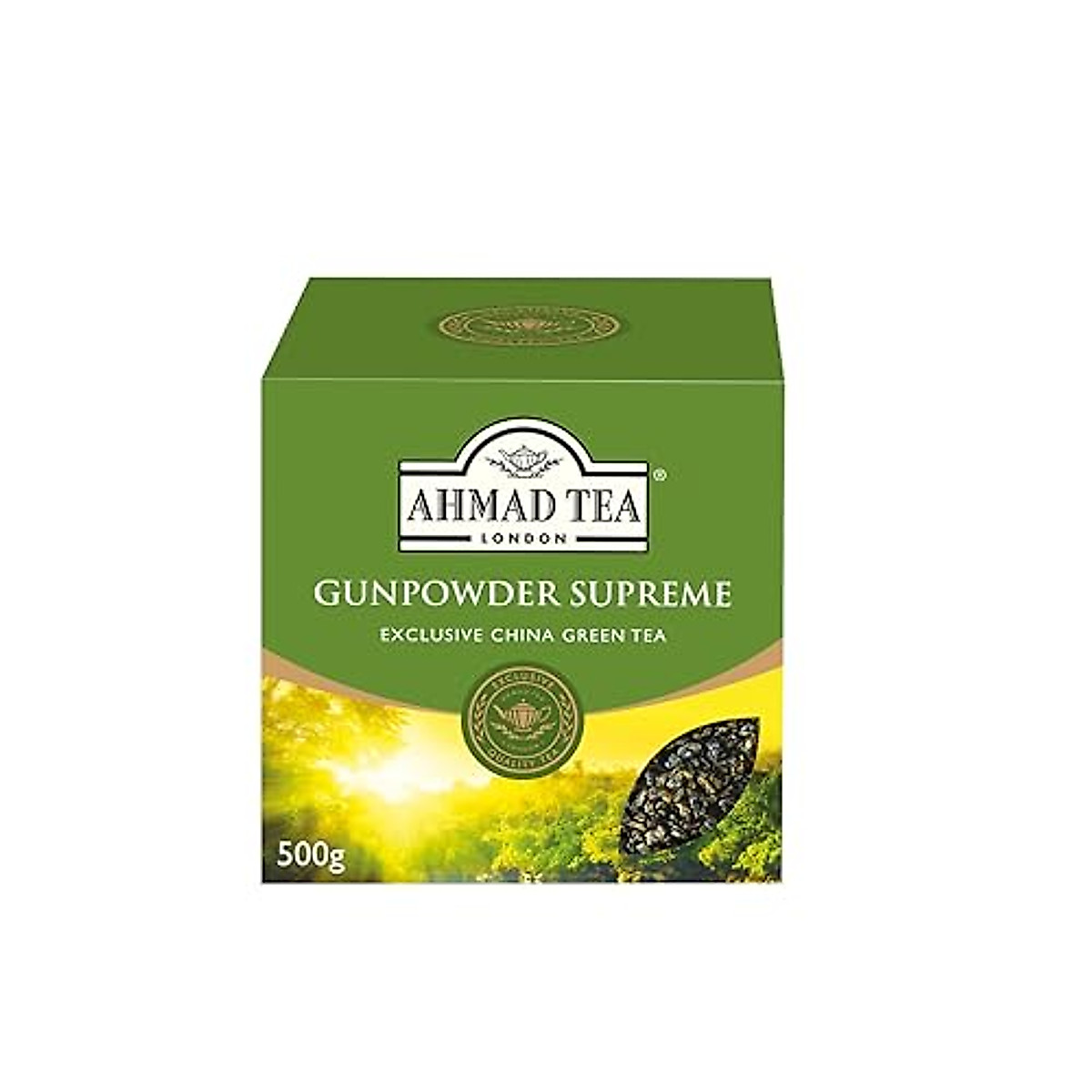 Ahmad Tea Green Tea, Gunpowder Loose Leaf, 500g - Caffeinated & Sugar Free