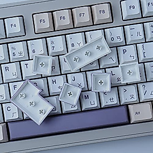 Tsungup PBT Keycaps, 142 Keys Cherry Profile Keycaps Dye Sublimation Taro Crisp Customized Keycaps for ANSI Layout Cherry MX Switches Mechanical Keyboards