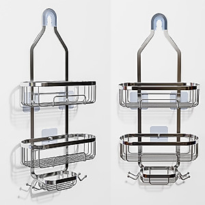 Ycpasta Simple Human Shower Caddies,Hanging Shower Caddy Bathroom Organizer,No Drilling Inside Bath Shower Rack Shelves Over,Shower Shelf For Inside Shower(Golden-M)