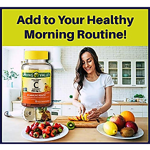 Vitamin C Gummies for Adults - Immune Support - 250 mg (70 ct) from Spring Valley + Vitamin Pouch and Guide to Supplements