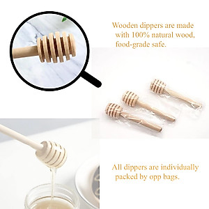 IIKUM 40 Pack 1.5 oz Hexagon Mini Glass Honey Jars with Wooden Dippers, Gold Lids, Bee Pendants, Golden Gift Bags, Thank You Cards, Jutes - Perfect for Baby Shower, Wedding Favors and Party Favors