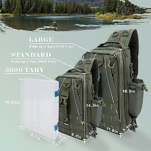 MoiShow Fishing Tackle Backpack Storage Bag Standard(14.9 * 9.4 * 5.1in),Floating Fishing Net for Freshwater or Saltwater