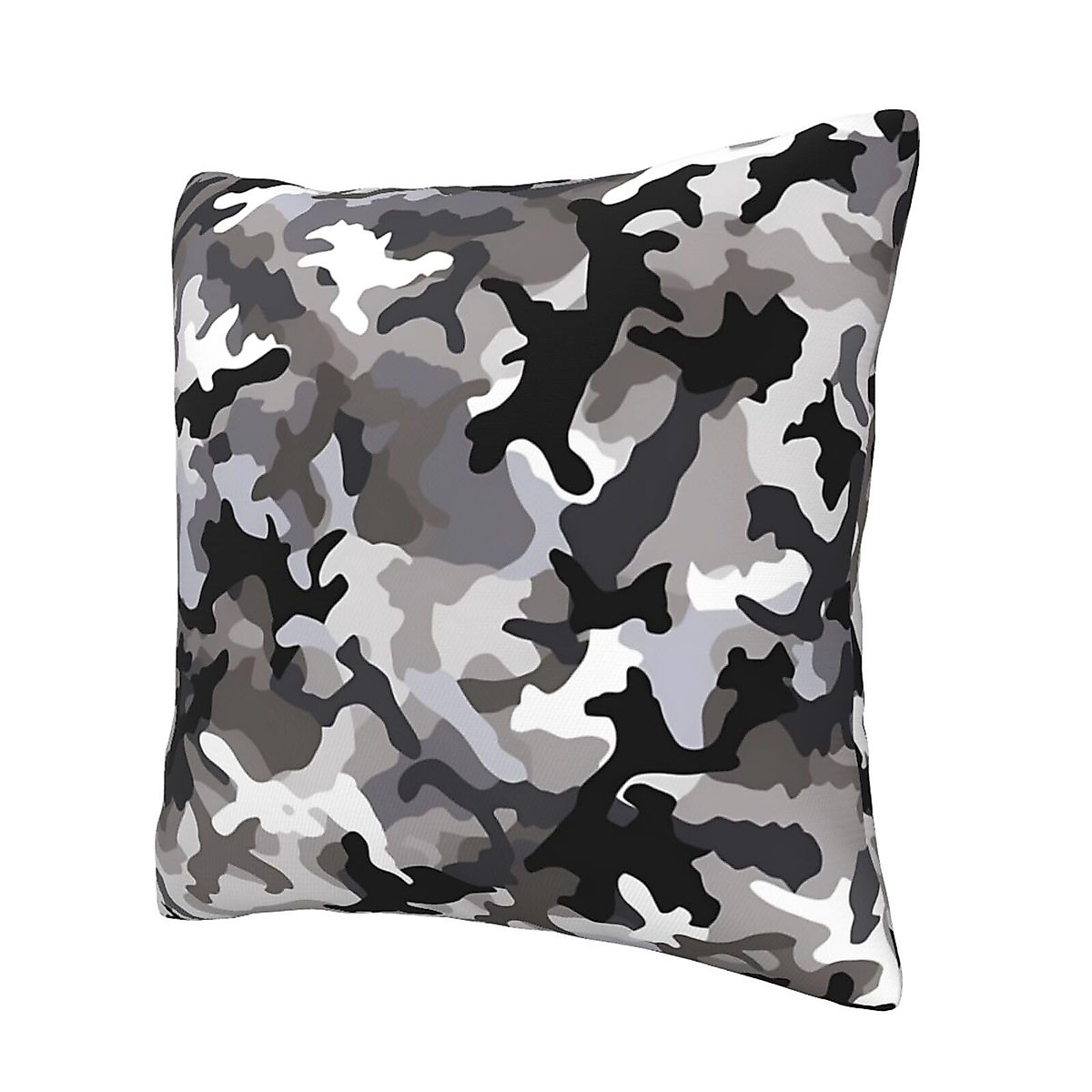AdaNti Black Grey White Camo Print Throw Pillow Cover Square Soft Cushion Cover Throw Pillow Case for Home Decor Living Room Bed Couch Car 12"x12"
