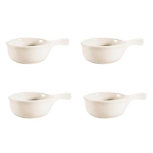 Onion Soup Crock with Handle ~ Stoneware - Set of (4) (Ivory)