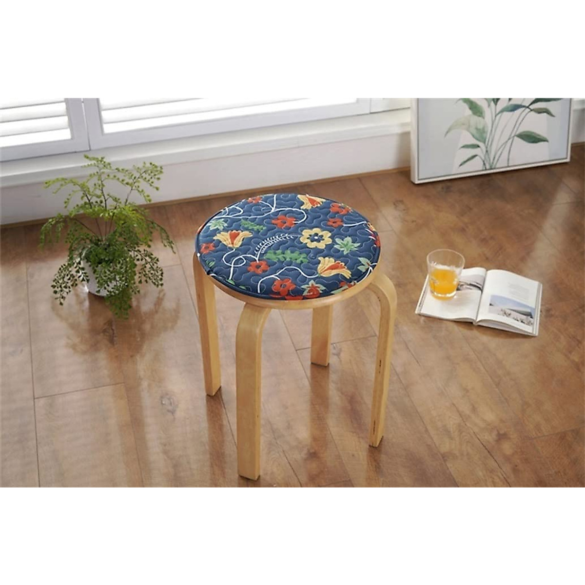 1/2/4 Packs Round Chair Seat Cushion Pads with Tie,Non Slip Round Seat Pads for Dining Chairs High Stool Chairs Bistro Bar Seat (Color : Colour 4, Size : 30cm(1pack))