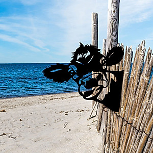 drppepioner Farm Peeping Cow Metal Artwork, Peeping Sheep Metal Yard Art Sculpture, Cow Wall Decor-Farmhouse Peeping Cattle Metal Artwork Outdoor Patio Garden Hanging Decors Silhouette Sign (Calf)