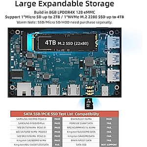 MeLE Fanless Mini PC Quieter2Q, Windows 11 Pro Celeron J4125 8GB 128GB, Dual HDMI Micro PC Portable Small Desktop Computer,Supports Unlocked Bios on Astrophotography Media Office IoT