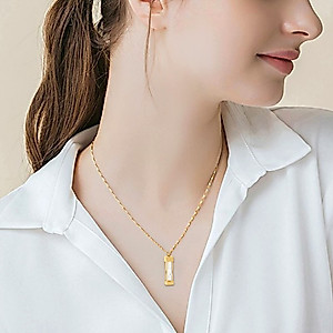 Imrsanl Glass Hourglass Cremation Jewelry Container Vial Urn Necklace Pendant Stainless Steel Cylinder Bottle Memorial Cremation Keepsake Jewelry for Women/Men (Gold)