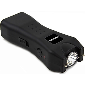 Police Stun Gun 618 - Mini Rechargeable with LED Flashlight, Black