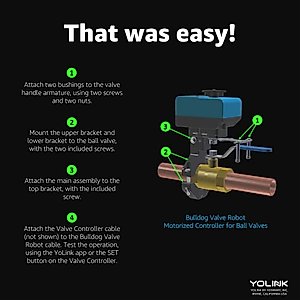 YoLink Smart Water Valve Controller, with Bulldog Water Valve Manipulator, Easy No-Plumber DIY Installation, Remote Control, Compatible with Alexa/Google Assistant, IFTTT - YoLink Hub Required…