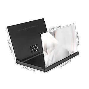 NICERIO 3D Universal Screen Magnifier,Foldable 12 in HD Cellphone Amplifier Screen Enlarger with Phone Sucker for Watching Video Movies,Compatible for iPhone Xs/X Max/XR/X/8/8Plus/Samsung/HUAWEI ETC