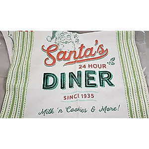 Creative Co-op Santa's Diner & Gingerbread Shop Set of 2 Kitchen Towels All Cotton Christmas