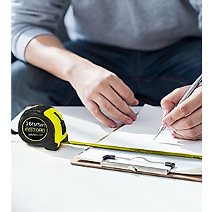 Astorn Metric Tape Measure 16ft/5M Retractable - Clear, Easy to Read Measuring Tape for Adults & Kids - Cinta Metrica Profesional Measurement Tape for Contractors & DIY