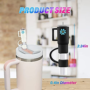 8Pcs Straw Topper for Stanley Cup, Silicone Straw Cover Cap for Stanley 30&40 Oz Tumbler with Handle, Reusable Straw Protectors, Mini Cute Stanley Straw Covers Cap for Stanley Cup Accessories(8color)