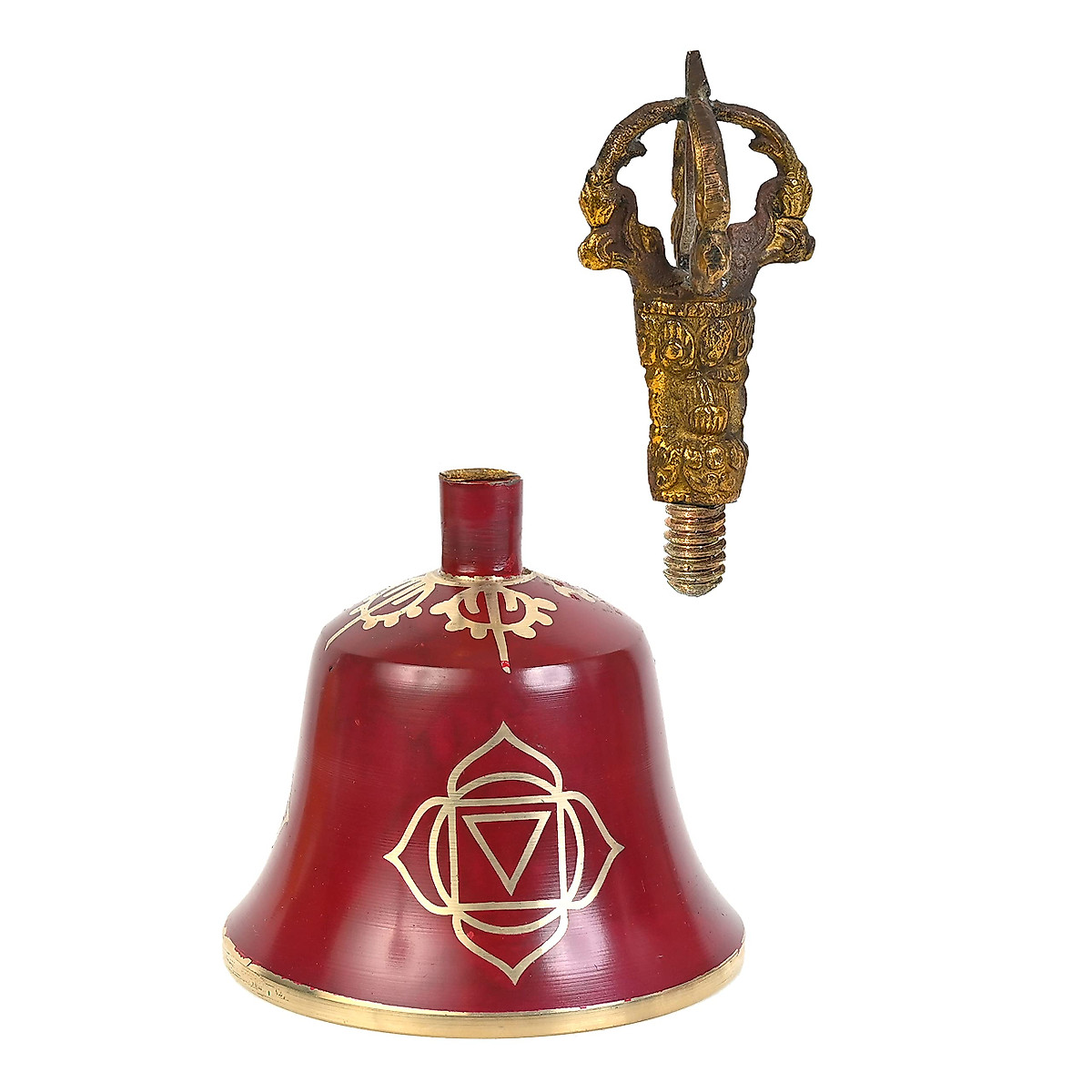 Blue Third Eye Chakra Tibetan Bell (Note E) - 5.5 Inches H x 3 Inches D - Chakra Meditation Harmony