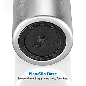 JIVILILM Vacuum insulated Double wall stainless steel holder for 16oz slim aluminum beer bottles (Navy Blue)