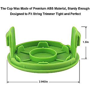 THTEN Trimmer Replacement Spools Cap Covers Compatible with Greenworks 21332 21342 24 Volt 40V 80V Cordless Weed Eater with 3411546A-6 Cap Covers Parts Auto-Feed String Edger 16ft 0.065” 2925