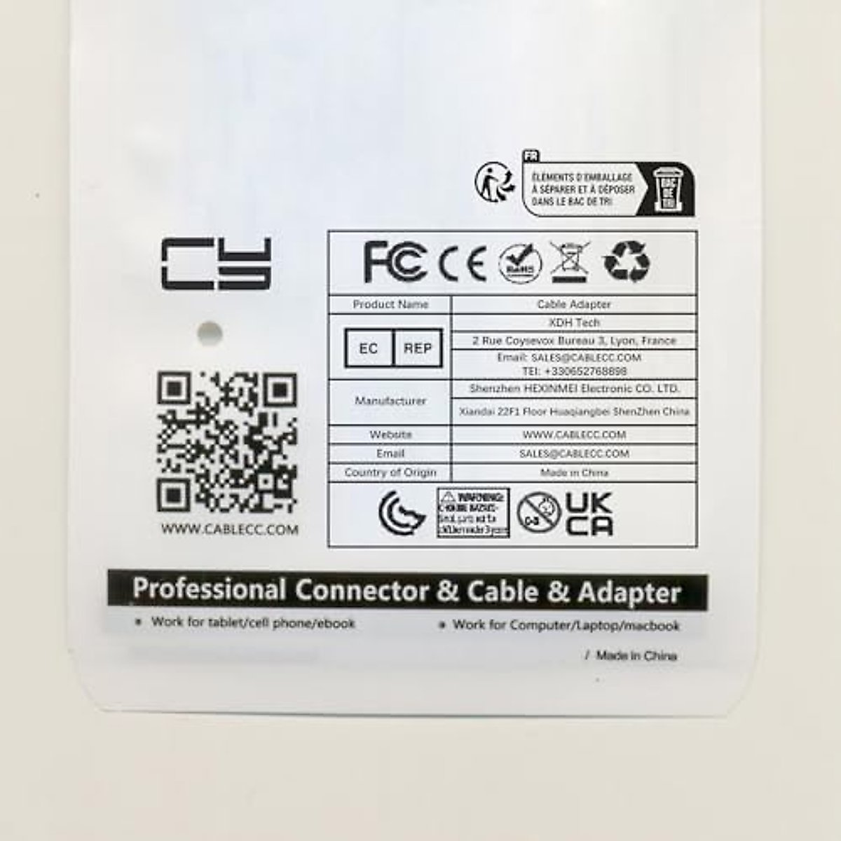 CY Adapter DC 20V 11.0 * 4.5mm Rectangle Input to USB-C Type-C Output 90 Degree Right Angled Power Plug Charge Adapter