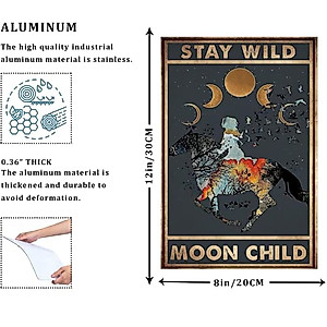 Geuuki Metal Sign Wake N' Bake Retro Metal Sign Funny Cat Metal Poster Vintage Black Cat Metal Poster 8x12 Inch