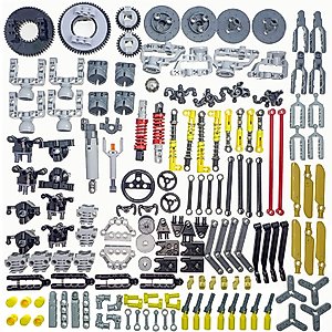 Habow 150pcs Technic-Parts Axle-Pin-Connector Compatible with Lego-Technic, Wheels Link Chain Steering Technic-Suspension Engine Technic Linear Actuator Shock Absorber MOC-Replacement-Pieces