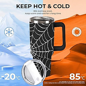 Goth Spider Web 40OZ Tumbler Stainless Steel Travel Mug Water Bottle Car Cup Tea Cups with Lid Black-style
