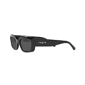 Vogue Eyewear Woman Sunglasses Black Frame, Dark Grey Lenses, 52MM