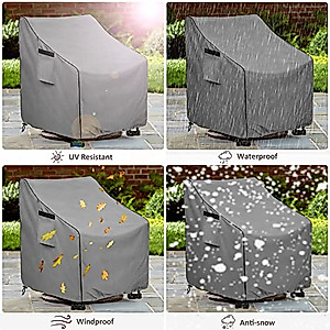 Okcool Outdoor Swivel Chair Cover 2 Pack,Outdoor Furniture Patio Chair Covers Waterproof Clearance,(30" W x 34" D x 38.5" H) Outdoor Lawn Patio Furniture Covers,Grey