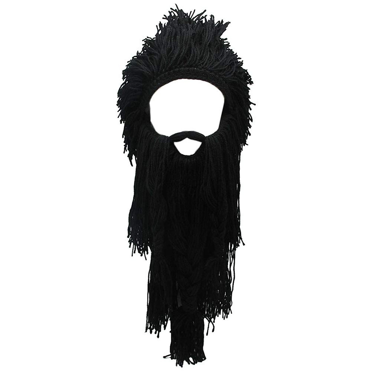 Creative Barbarian Knit Beard Hat Funny Knit Hat Wig Beanie Hat Beard Facemask