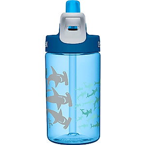 CamelBak eddy Kids Water Bottle - CamelBak Kids Big Bite Valve - Spill Proof - Water Bottle For Kids - BPA-Free Water Bottle - 12oz, Hammerheads