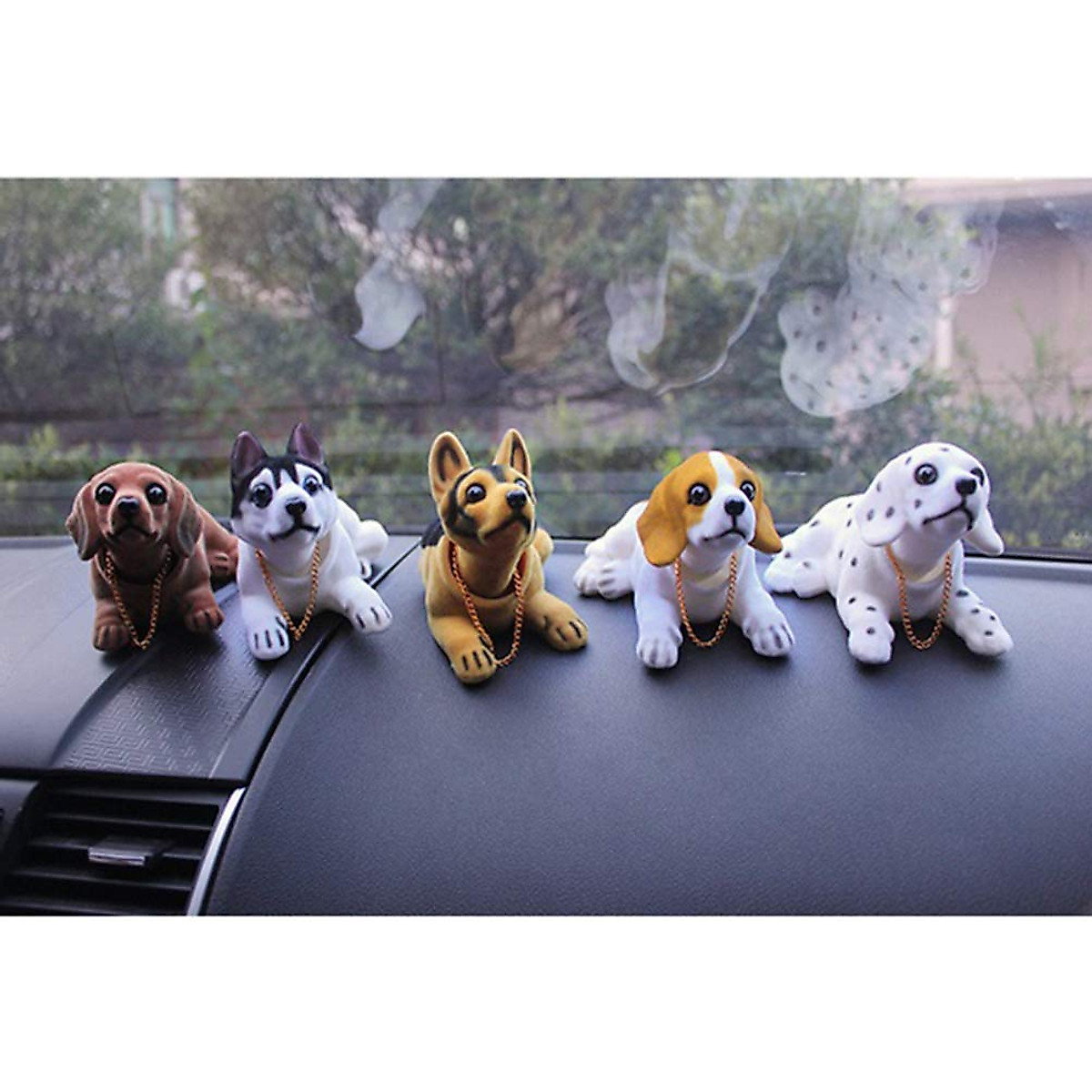 Wakauto Bobblehead Dolls Shaking Head Dog Desktop Ornament Gift for Home Shop Car Dashboard Decor