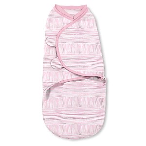 SwaddleMe Natural Position 2-in-1 Swaddle with Easy Change Zipper - Size Small/Medium, 0-3 Months, 1-Pack (Sugar Stripes )